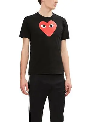 Play Comme Des Garcon Play Heart Cotton T-shirt - Black
