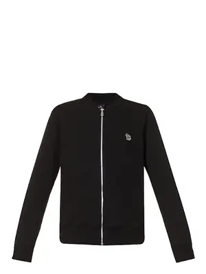 Paul Smith Zebra-embroidered Long-sleeve Cotton Bomber Jacket - Black