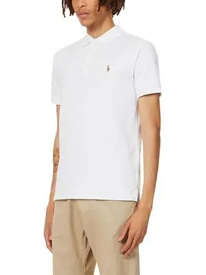 Polo Ralph Lauren Short-sleeved Logo-embroidered Custom Slim-fit Cotton-jersey Polo Shirt Xxl - White