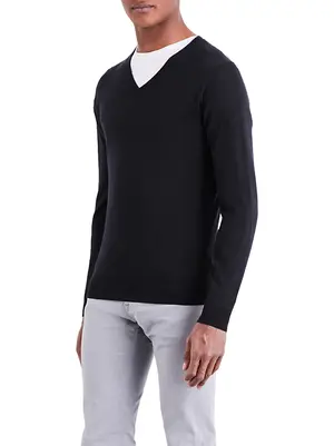 John Smedley Blenheim V-neck Jumper - Black