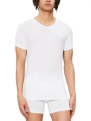 Derek Rose V-neck Modal T-shirt - White