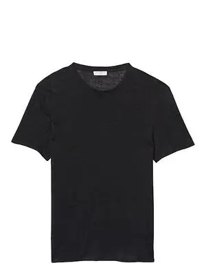 Sandro Crewneck Linen-jersey T-shirt - Black
