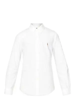 Polo Ralph Lauren Long-sleeved Button-down Slim-fit Cotton Oxford Shirt - White