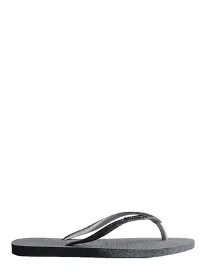 Havaianas Slim Sparkle II Rubber Flip Flops Grey
