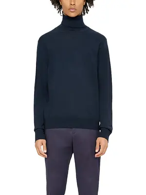 Sandro Sandro Fine-Knit Wool Jumper Navy Blue