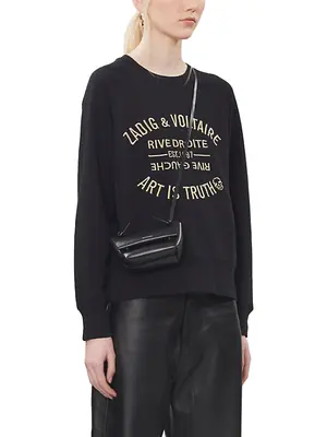 Zadig&Voltaire Logo-embellished Cotton-jersey Sweatshirt - Noir
