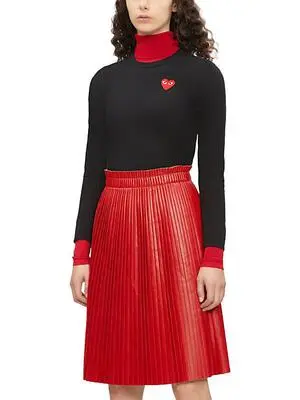 Play Comme Des Garcon Heart Appliqué Cotton-Jersey Top Black