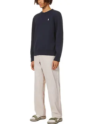 Polo Ralph Lauren Long-Sleeved Double-Knit Woven Jumper Aviator Navy