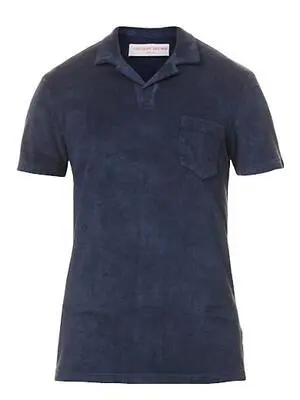 Orlebar Brown Terry Relaxed-fit Cotton Polo Top M Navy