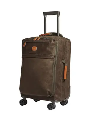 BRICS Life Cabin 4-wheel 55cm Suitcase - Olive/tan