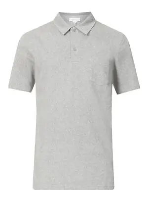 Sunspel Riviera Cotton-piqué Polo Shirt - Grey Melange