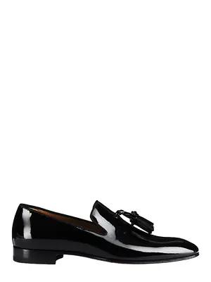 CHRISTIAN LOUBOUTIN Dandelion Tassel Patent-leather Loafers - Black