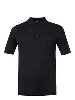 John Smedley Sea Island Cotton Polo Shirt Xl Black