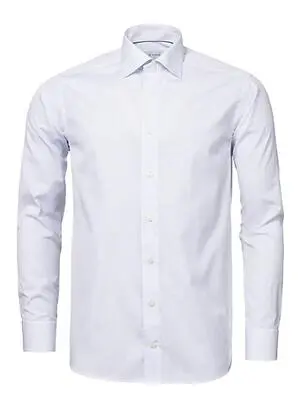 Eton Business Point-collar Regular-fit Cotton-poplin Shirt - Light Blue
