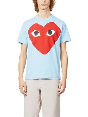 Play Comme Des Garcon Big Heart Cotton-jersey T-shirt - Blue