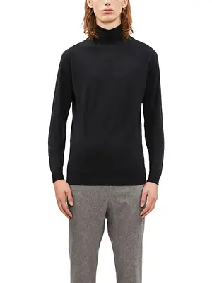 John Smedley Cherwell Turtleneck Jumper - Black
