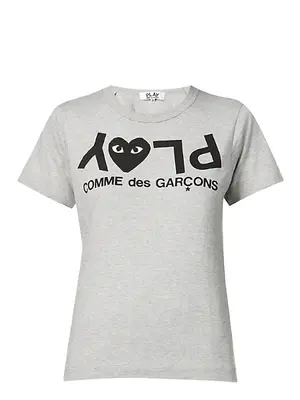 Play Comme Des Garcon Logo-print Cotton-jersey T-shirt - Grey