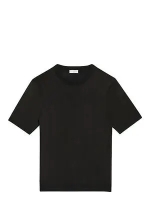 Sandro Crewneck Classic-fit Knitted T-shirt - Noir / Gris