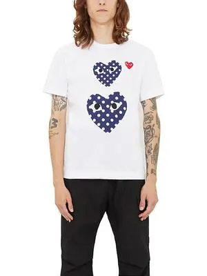 Play Comme Des Garcon Heart-print Cotton-jersey T-shirt - White