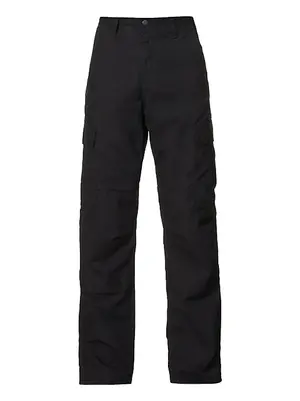 Carhartt Work In Progress Logo-patch Straight-leg Cotton Trousers - Black