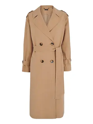 Whistles Riley Double-breasted Trench Coat - Cream