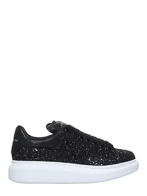 Alexander McQueen Runway Glitter-leather Platform Trainers - Black