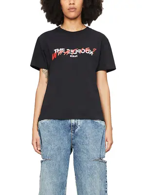 The Kooples Logo-print Cotton-jersey T-shirt - Bla01
