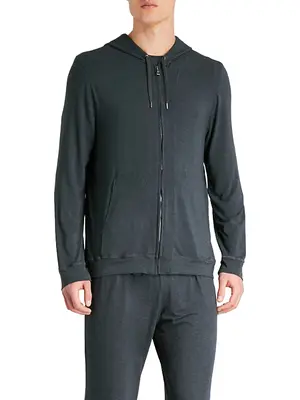 Derek Rose Marlowe Stretch-jersey Hoody - Anthracite