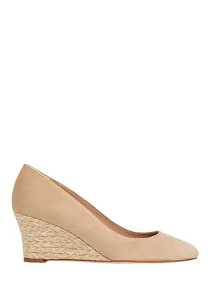 LK BENNETT Eevi Leather Wedge Court Shoes - Bei-trench