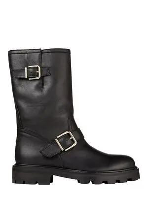 JIMMY CHOO Biker Ii Leather Boots - Black