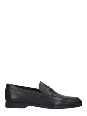 TOD'S Gomma Leather Loafers - Black