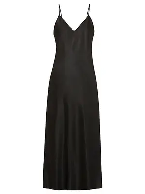 JOSEPH Clea Silk Strappy Midi Dress - Black