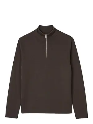 Sandro Half-Zip Wool Jumper Bruns