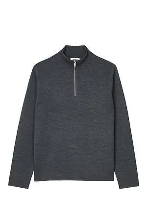 Sandro Half-zip Wool Jumper - Midnight Blue