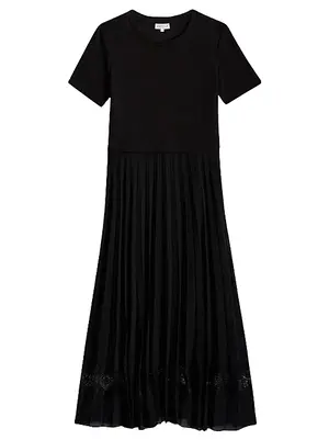 Claudie Pierlot Telie Pleated Midi Dress - Black