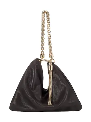 JIMMY CHOO Callie Suede Shoulder Bag - Black
