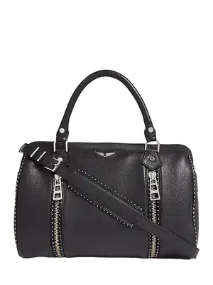 Zadig&Voltaire Sunny Studded Leather Bowling Bag - Noir