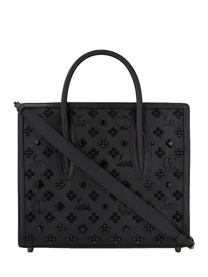 CHRISTIAN LOUBOUTIN Christian Louboutin Paloma S Medium Loubinthesky Leather Tote Bag Black/ultra