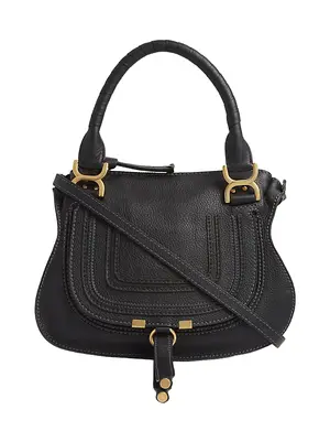 Chloé Marcie Leather Cross-body Bag - Black
