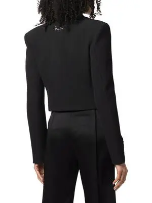 Philipp Plein Crystal-embellished Cropped Blazer - Black