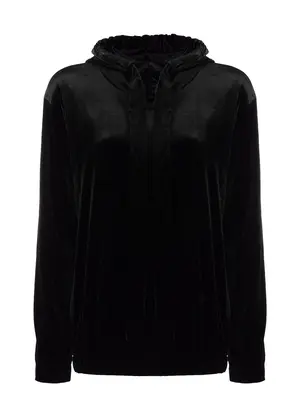 Norma Kamali Long-sleeve Hoodie Top - Black