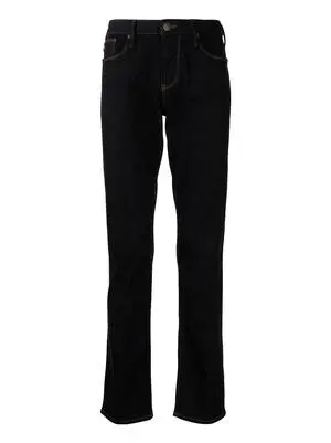 Emporio Armani Mid-rise Straight-leg Jeans - Blue