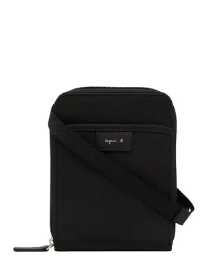 AGNÈS B. Logo-patch Messenger Bag - Black