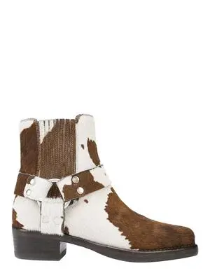 RE/DONE Cow Print Ankle Boots - Brown