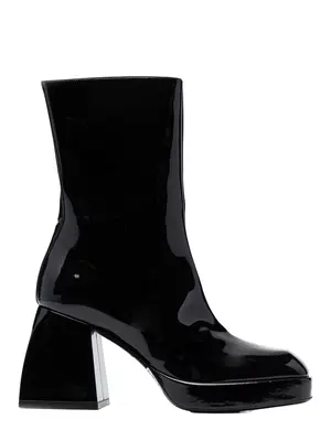 NODALETO High-shine Ankle Boots - Black