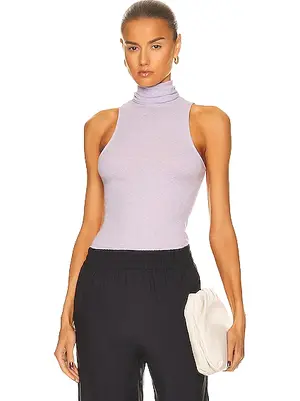 Enza Costa Enza Costa Cashmere Halter Turtleneck Top Iris