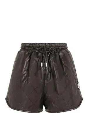 Dolce & Gabbana Quilted Leather Track Shorts - Black