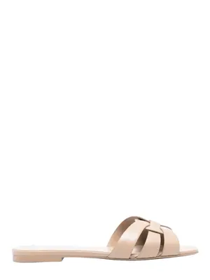 Saint Laurent Saint Laurent Tribute Flat Sandals Neutrals