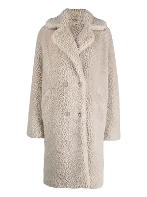 Philipp Plein Teddy Bear Oversized Cocoon Coat - Neutrals