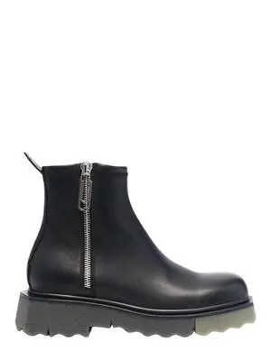 Off-White Zip-fastening Sponge Ankle Boots - Black